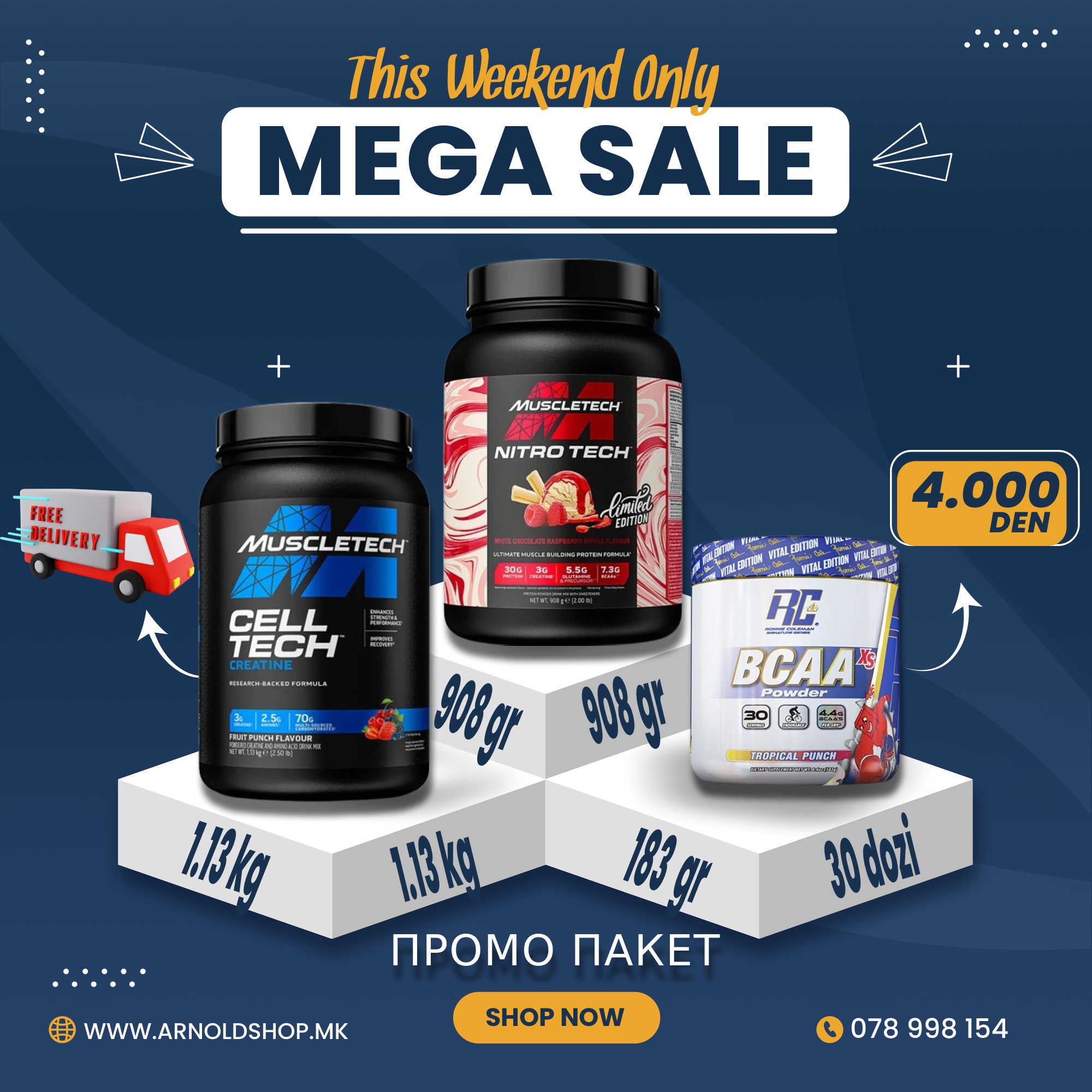 Suplementi MK, Whey Proteini, Pre-Workout - ARNOLD SHOP MK